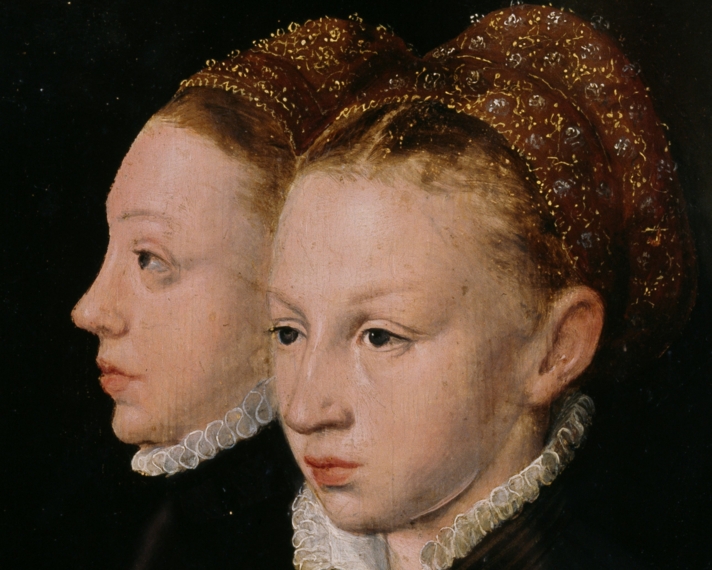 Une jeune fille réflétée par un miroir, par Frans Floris