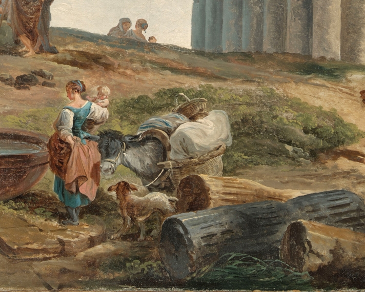 Hubert Robert, Caprice avec le Panthéon et une fontaine